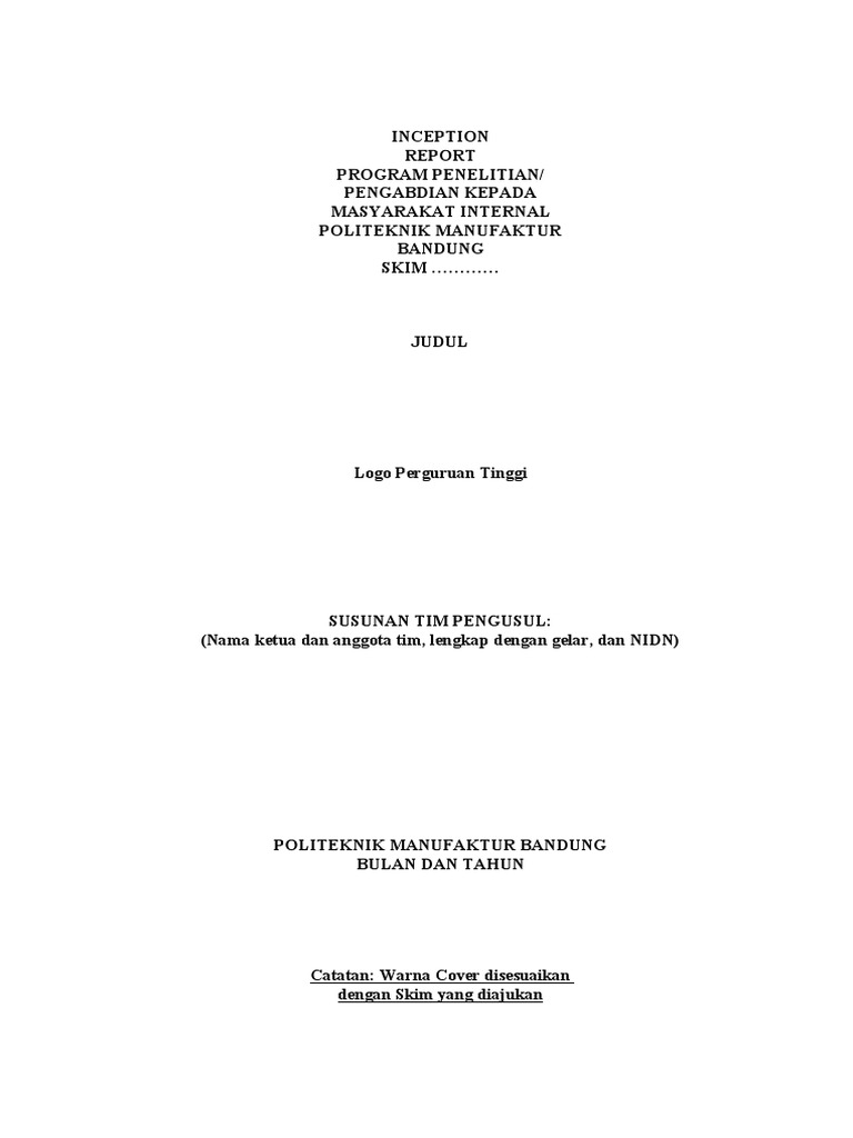 Format Inception Report | PDF