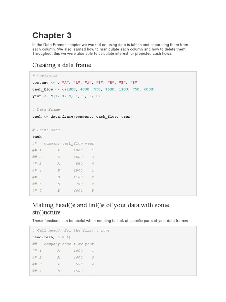 Data Frame Manipulation in R | PDF | Computer Science | Computing