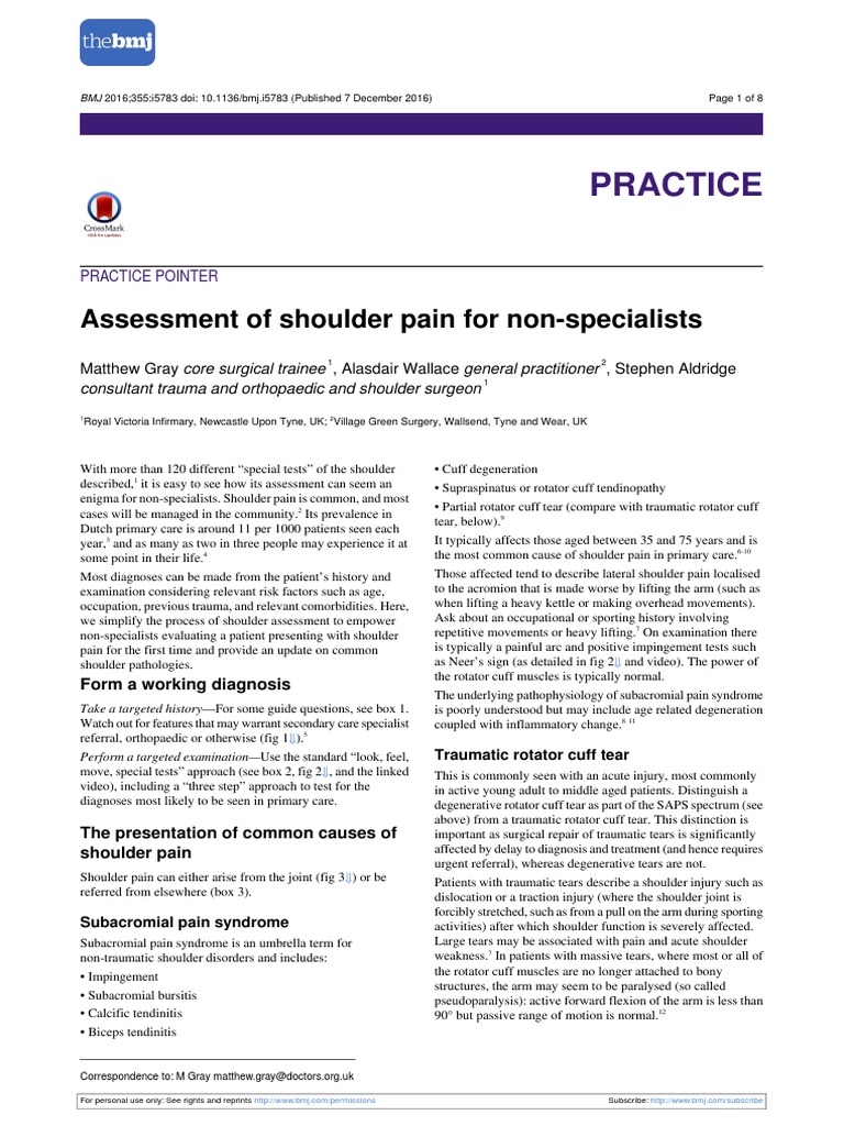 Shoulder Pain 3 | PDF | Shoulder | Clinical Medicine