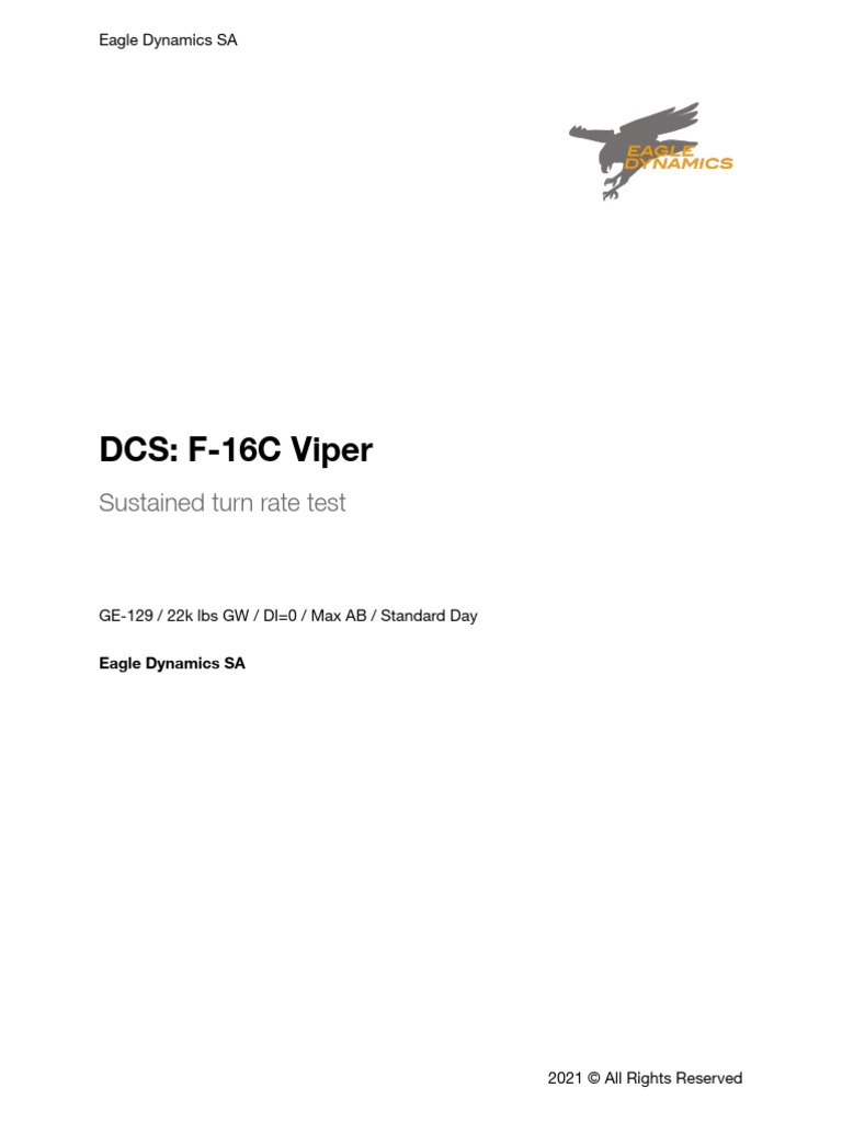 DCS - F-16C Viper Sustained Turn Rate | PDF | Airspeed | Fluid Dynamics