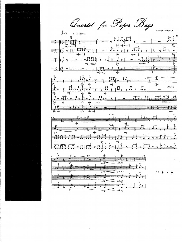 Quartet For Paper Bags | PDF