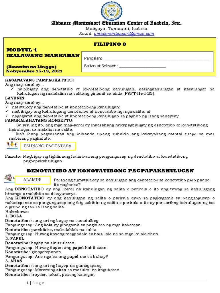 Q2 Filipino 8 Week 6 | PDF
