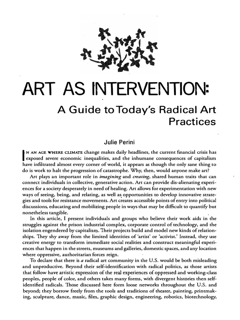 Art As Intervention | PDF | Geography | Imagination