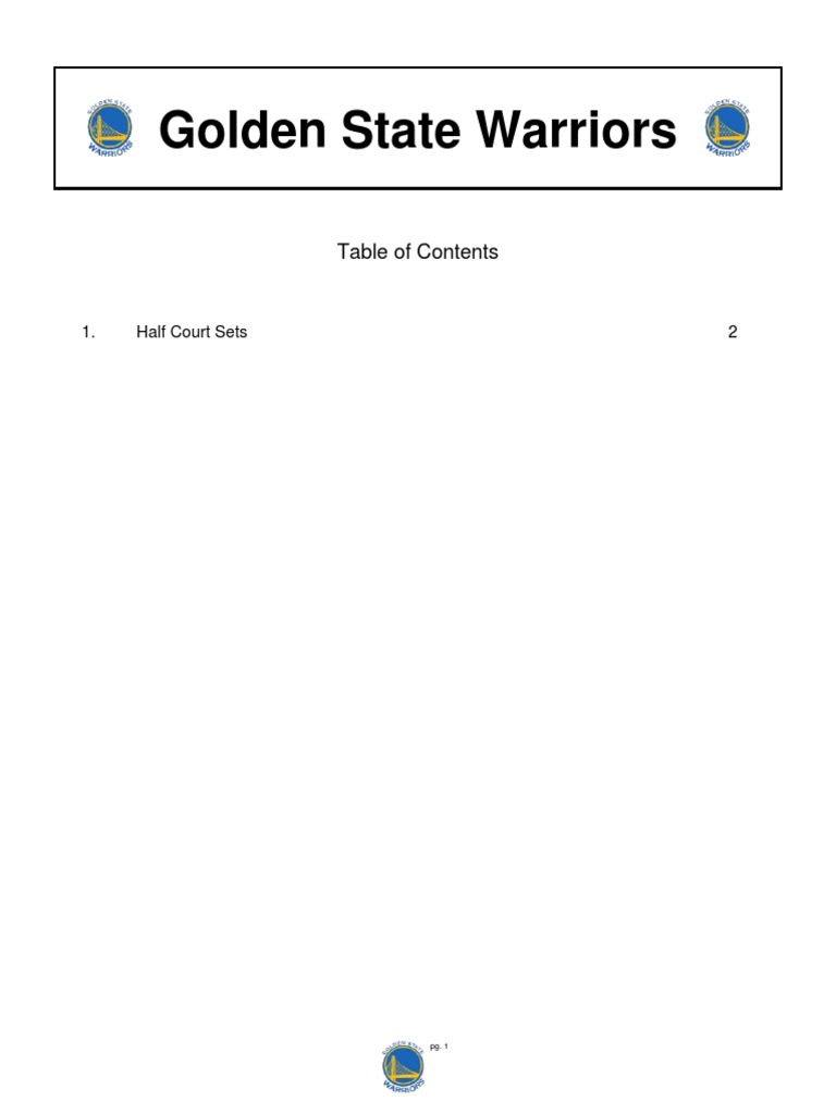 Golden State Warriors Playbook 2015 17 | PDF | Teams | Team Sports