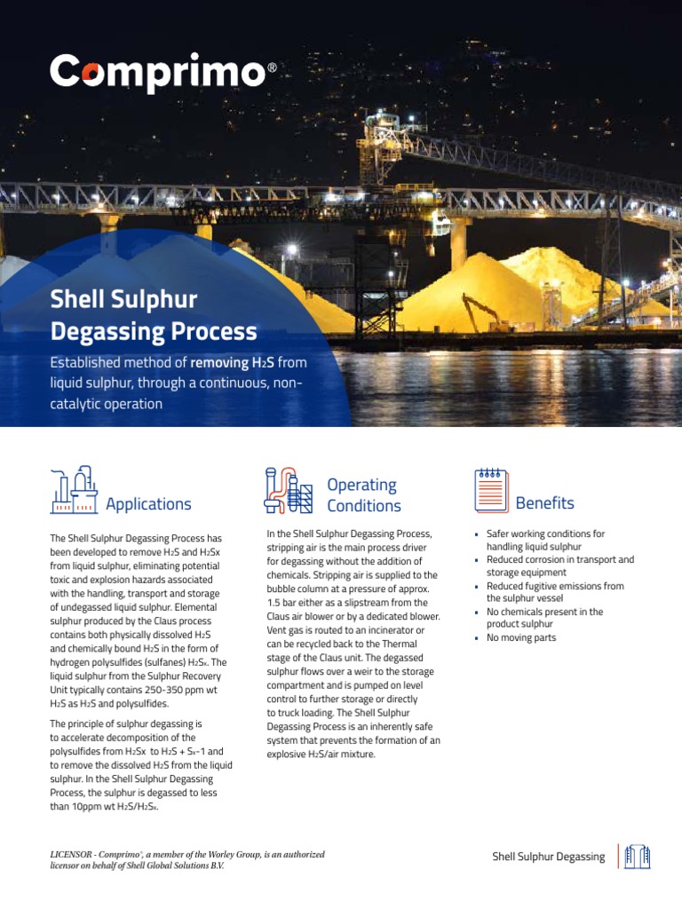 Shell Sulphur Degassing Process: Applications Operating Conditions ...