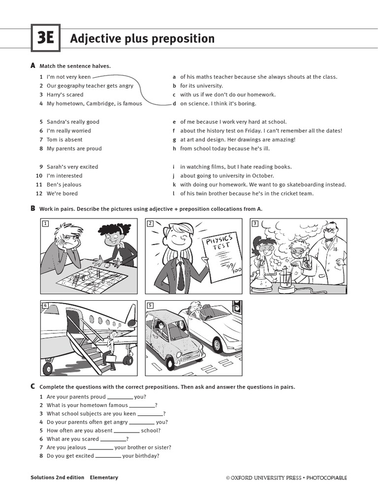 Adjective Plus Preposition: Solutions 2nd Edition Elementary | PDF