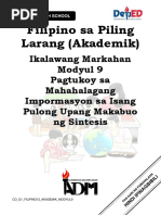 M2 Filipino Sa Piling Larang Akademiks MODYUL 2 GR 12 ABSTRAK | PDF