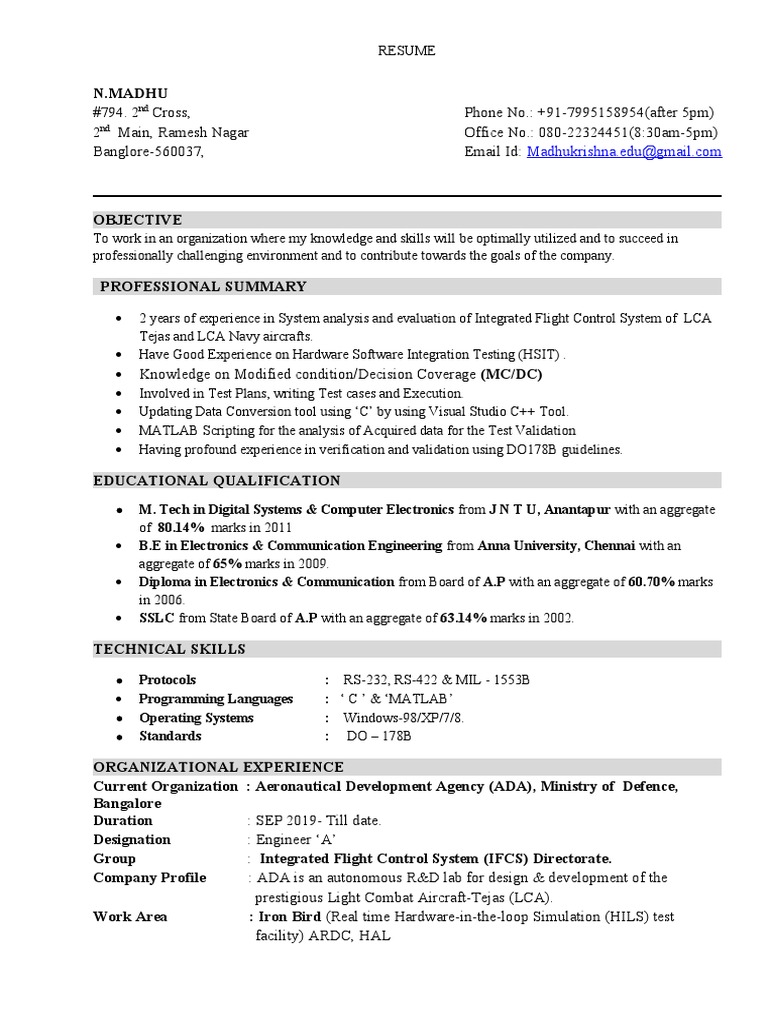 Madhu Resume | PDF | Computing | Software Engineering