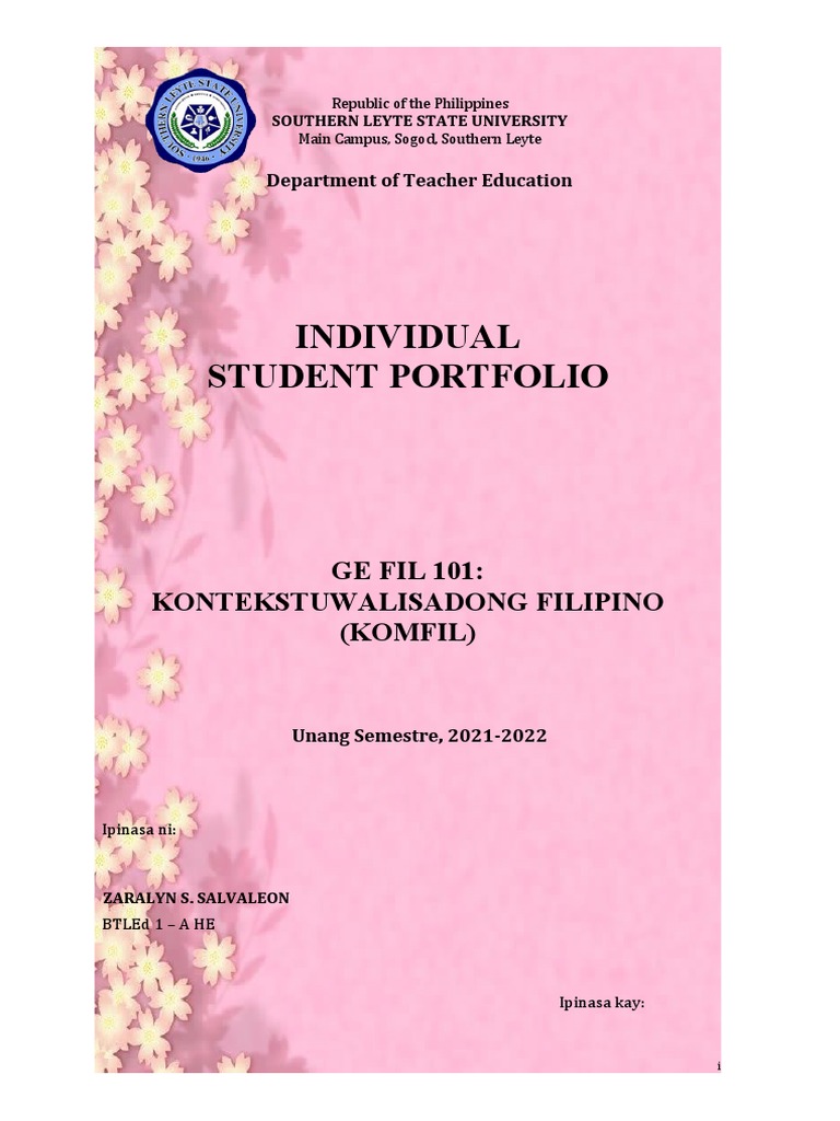 Individual Student Portfolio | PDF