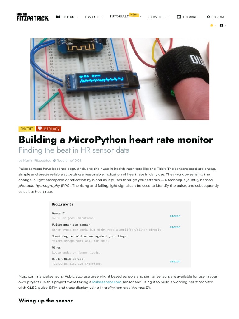 Building A MicroPython Heart Rate Monitor - Martin | PDF | Heart Rate | Analog To Digital Converter