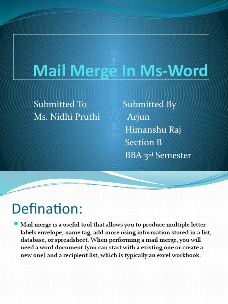 Mail Merge | PDF | Mail | Computing