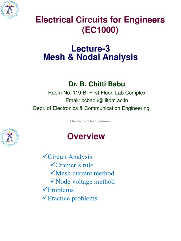Lecture-3 Mesh & Nodal Analysis | PDF | Electrical Network | Voltage Lecture-3 Mesh & Nodal Analysis | PDF | Electrical Network | Voltage