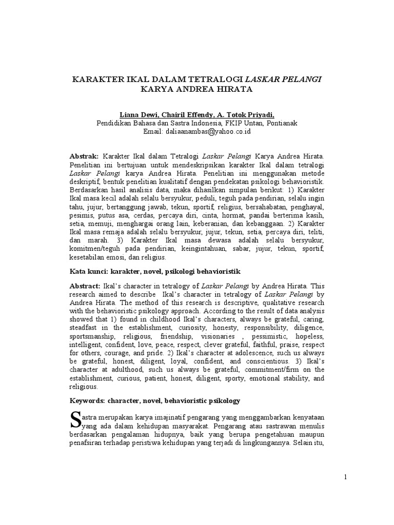 Karakter Ikal dalam Laskar Pelangi | PDF