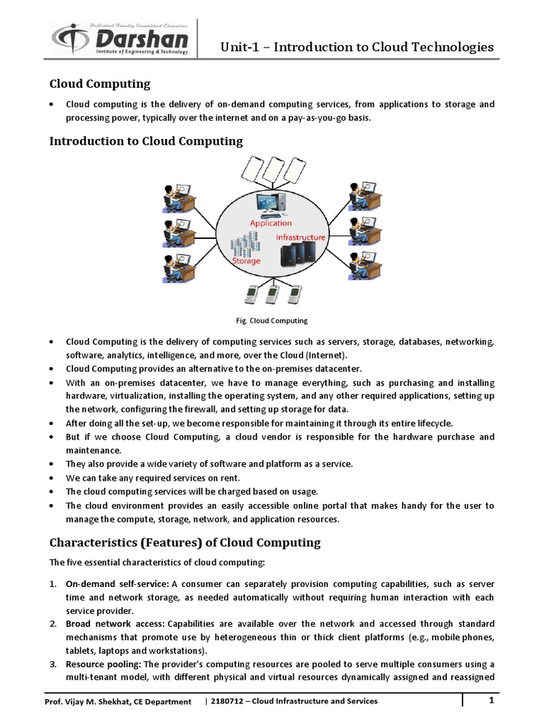 Cloud Computing: Unit-1 - Introduction To Cloud Technologies | PDF | Cloud Computing ...