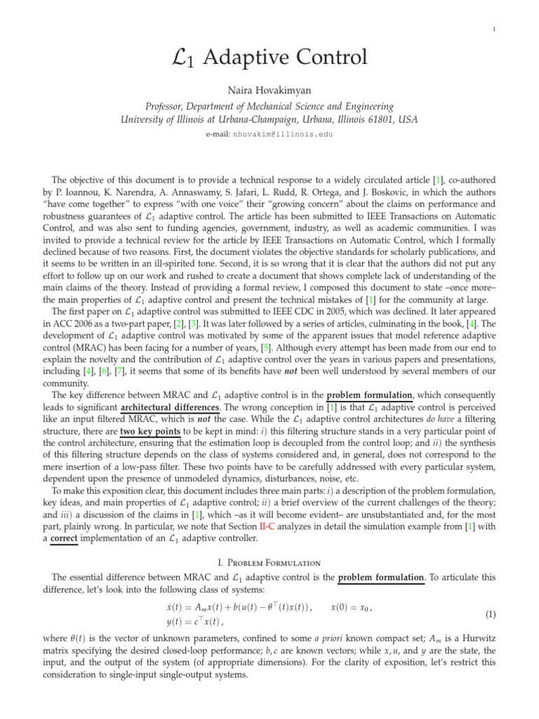 Adaptive Control | PDF | Control Theory | Bandwidth (Signal Processing)