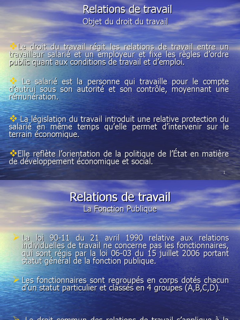 Mise en disponibilité et loi 90-11 | PDF | Statuts | Travail