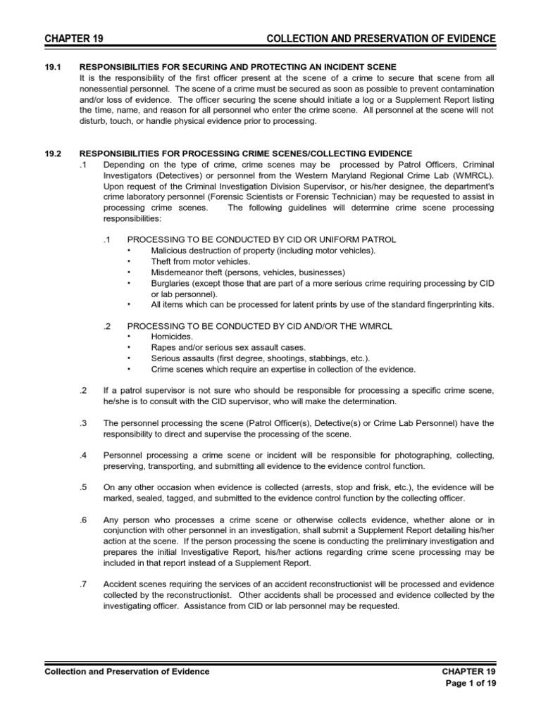Proper Evidence Handling: Guidelines for Securing Crime Scenes ...