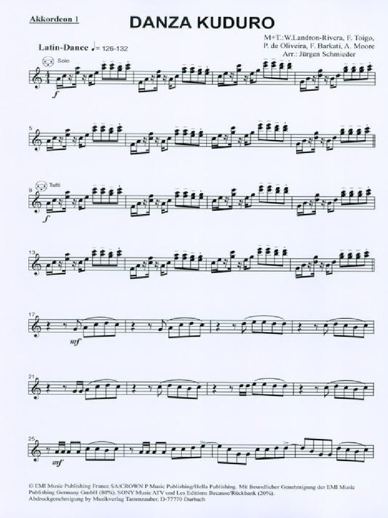 Danza Kuduro Notes | PDF