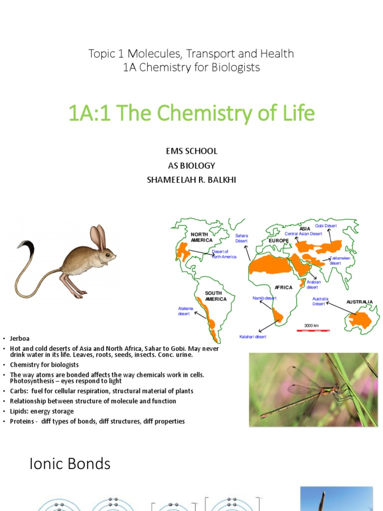 1A 1 The Chemistry of Life | PDF | Chemical Bond | Chemical Polarity