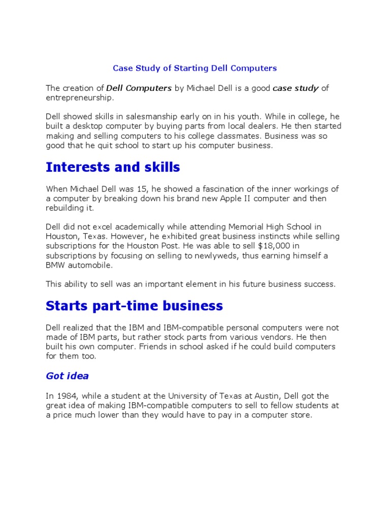 Dell Case Study | PDF | Dell | Ibm Pc Compatibles