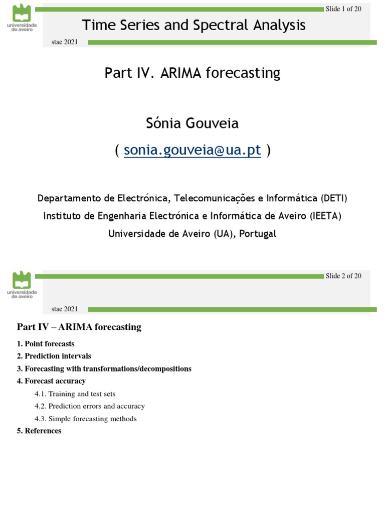 Time Series and Spectral Analysis Part IV. ARIMA Forecasting | Download Free PDF | Forecasting ...