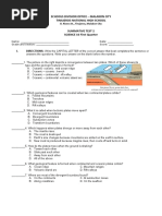 Grade 10 Science 1st Quarter Exam | PDF | Plate Tectonics | Earthquakes