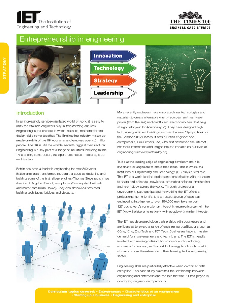 Engineering Entrepreneurship Insights | PDF | Entrepreneurship | Engineer