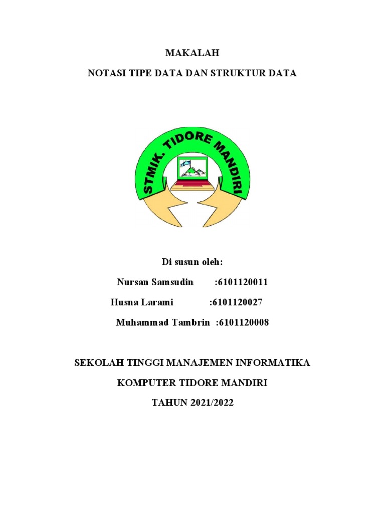 Makalah Notasi Tipe Data | PDF