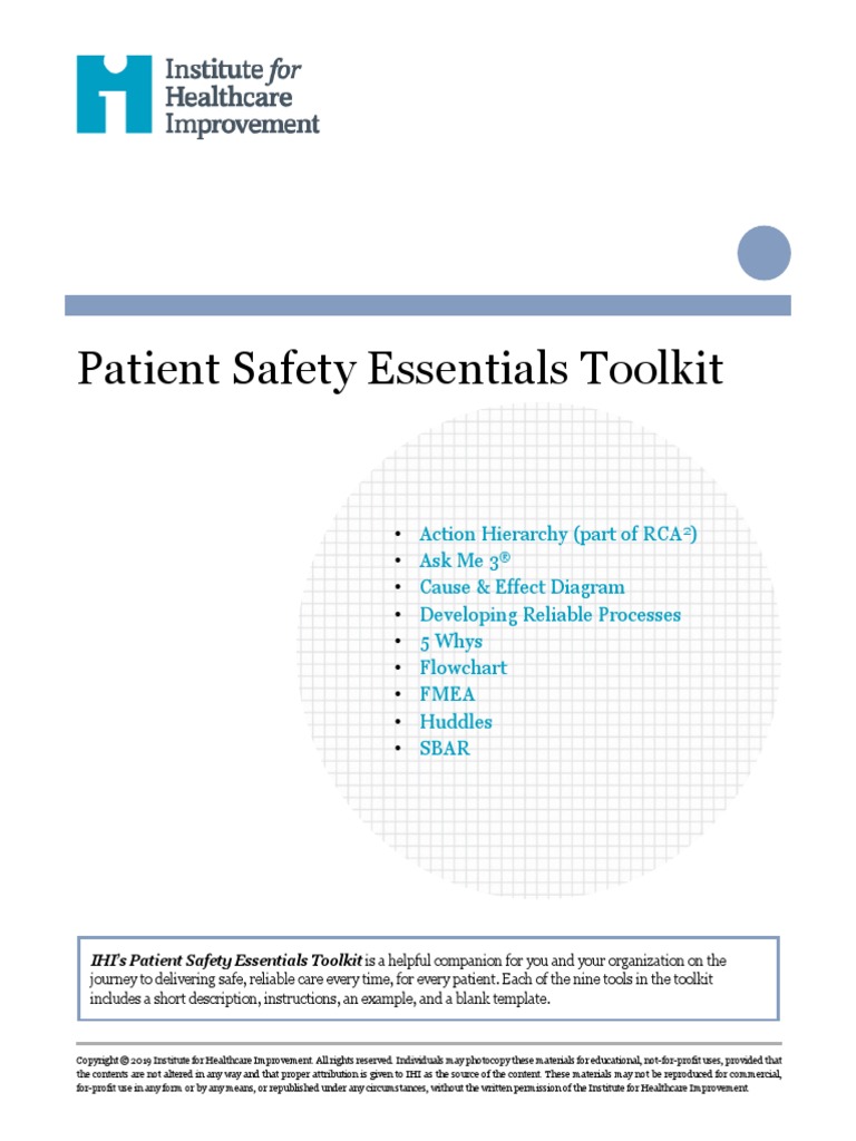 Patient Safety Essentials Toolkit | PDF | Patient Safety | Patient