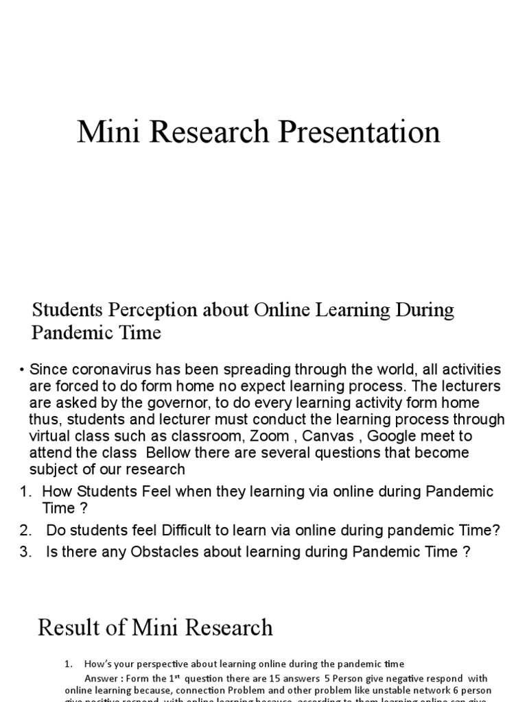 Mini Research Presentation | PDF | Educational Technology | Communication