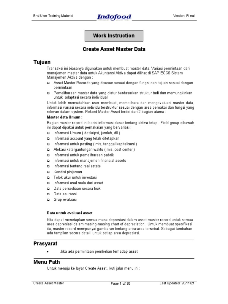 FI - AM - Create Asset Master Data AS01 | PDF FI - AM - Create Asset Master Data AS01 | PDF