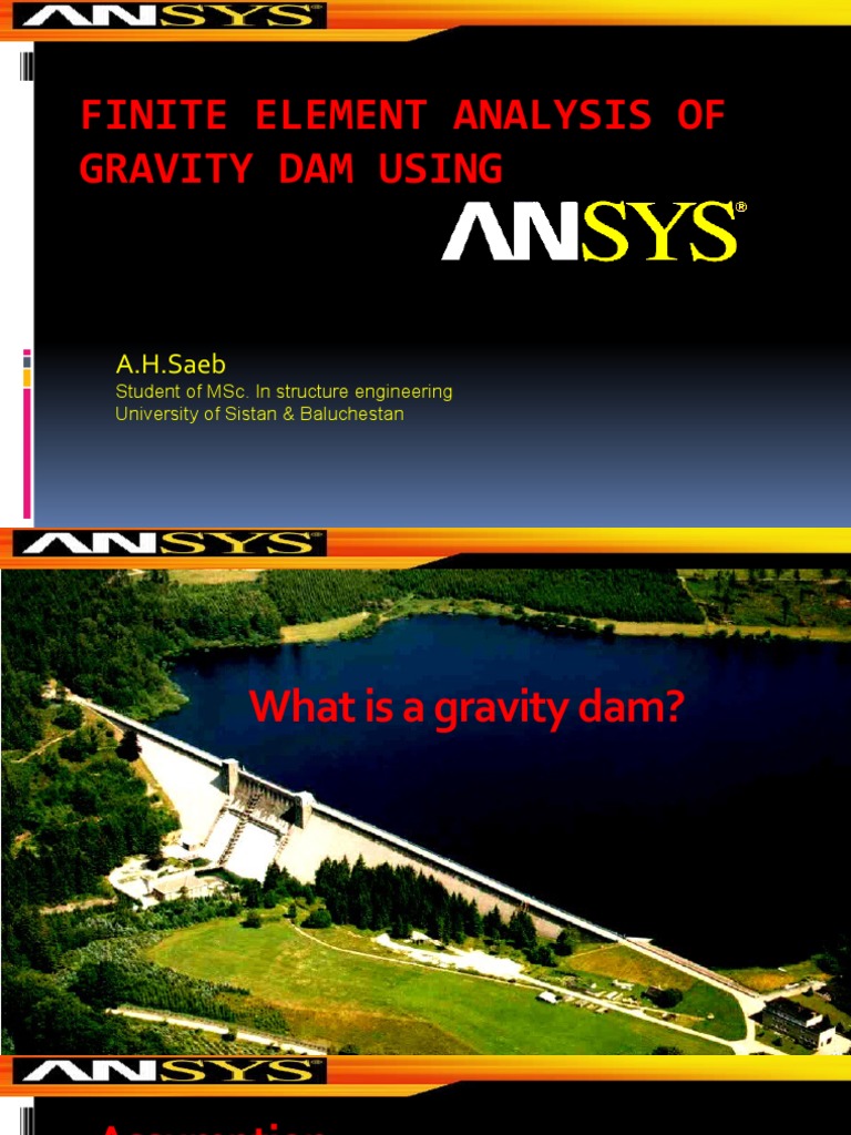 Gravity Dam Analysis Using Ansys | PDF | Stress (Mechanics) | Civil Engineering