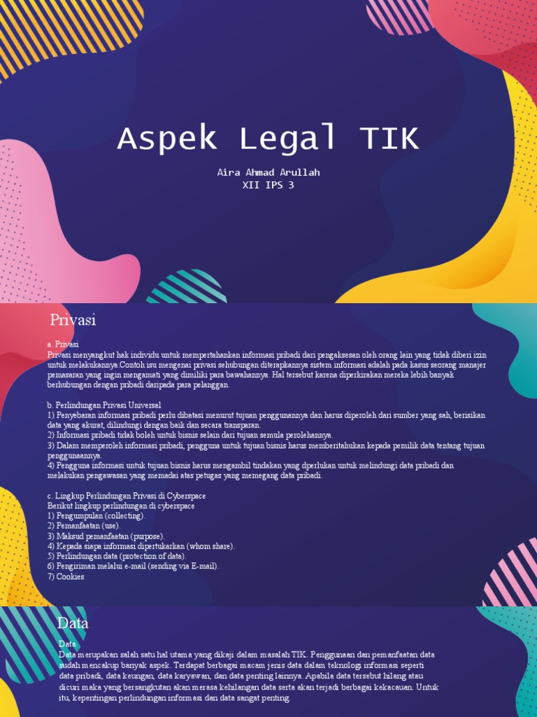 Tugas TIK, Aspek Legal TIK | PDF
