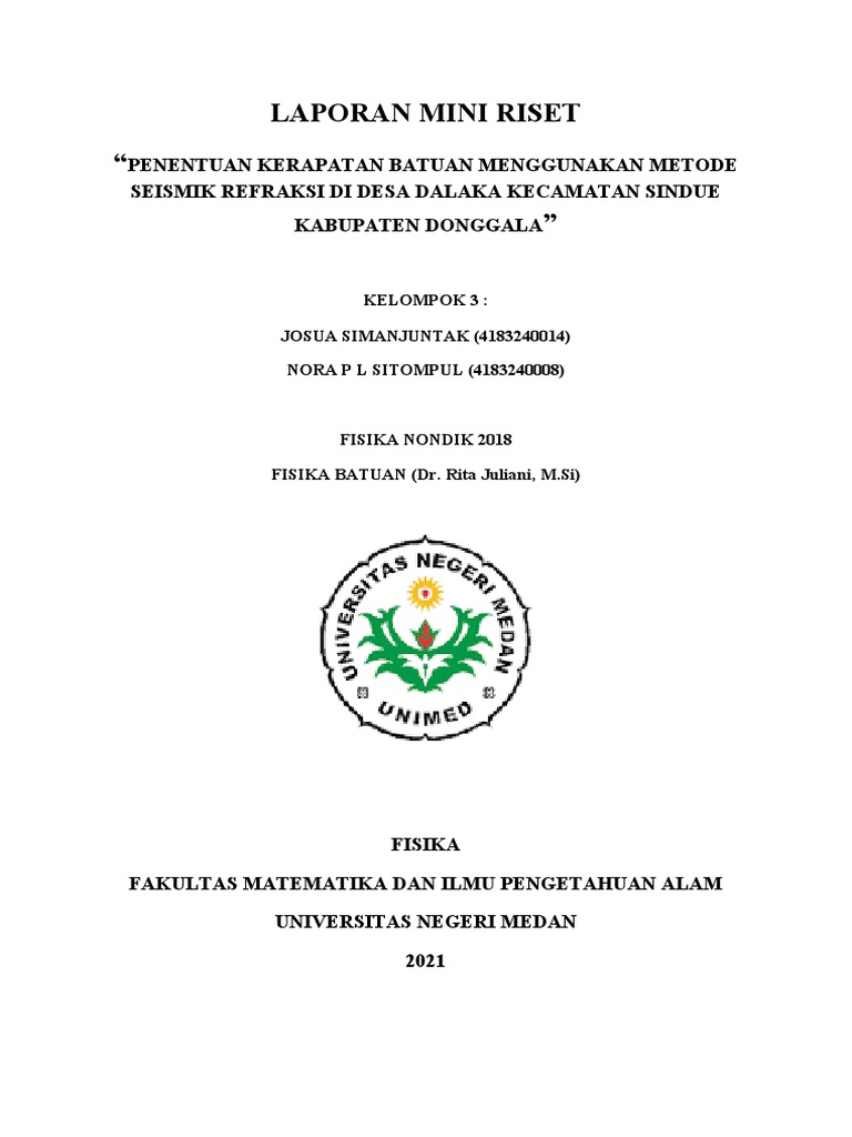 Kelompok 3 - Mini Riset - Fisika Batuan | PDF | Ilmu Sosial | Sains & Matematika