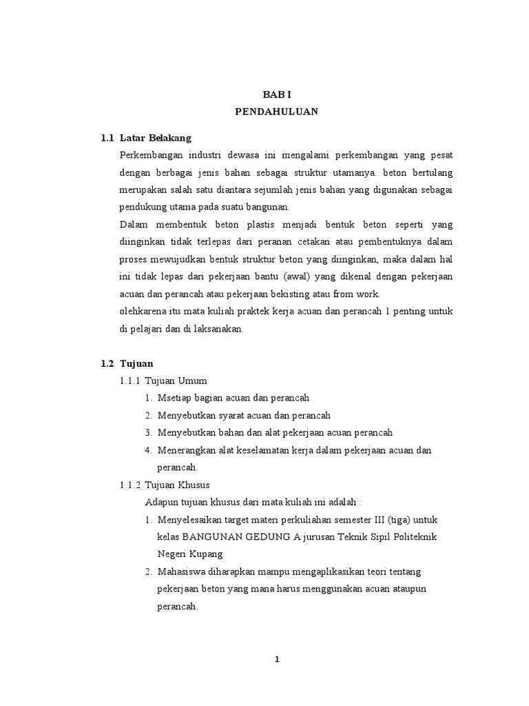 Pekerjaan Acuan dan Perancah Beton | PDF | Teknologi & Rekayasa