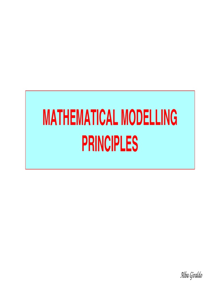 Mathematical Modelling Principles: Alba Giraldo | PDF | Computers