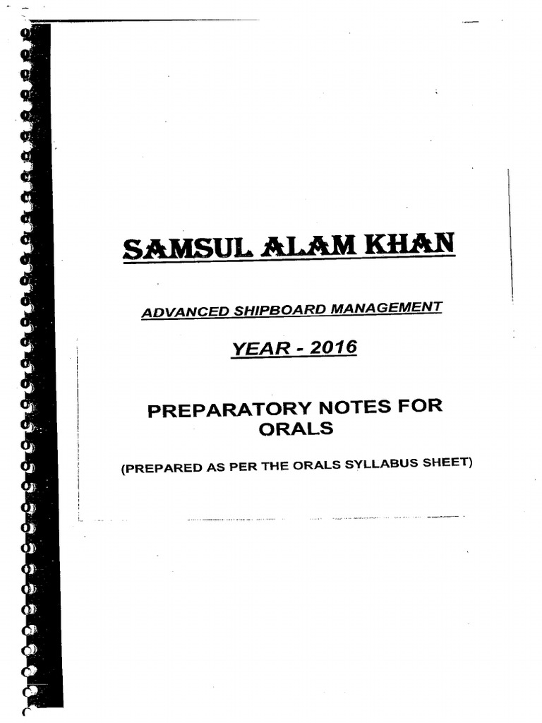 ASM Orals Preparatory Notes Samsul Alam Khan | PDF