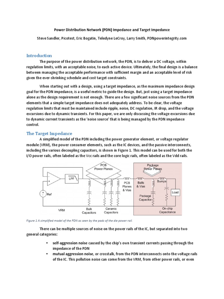 Power Distribution Network (PDN) Impedance and Target Impedance | PDF | Electrical Impedance ...