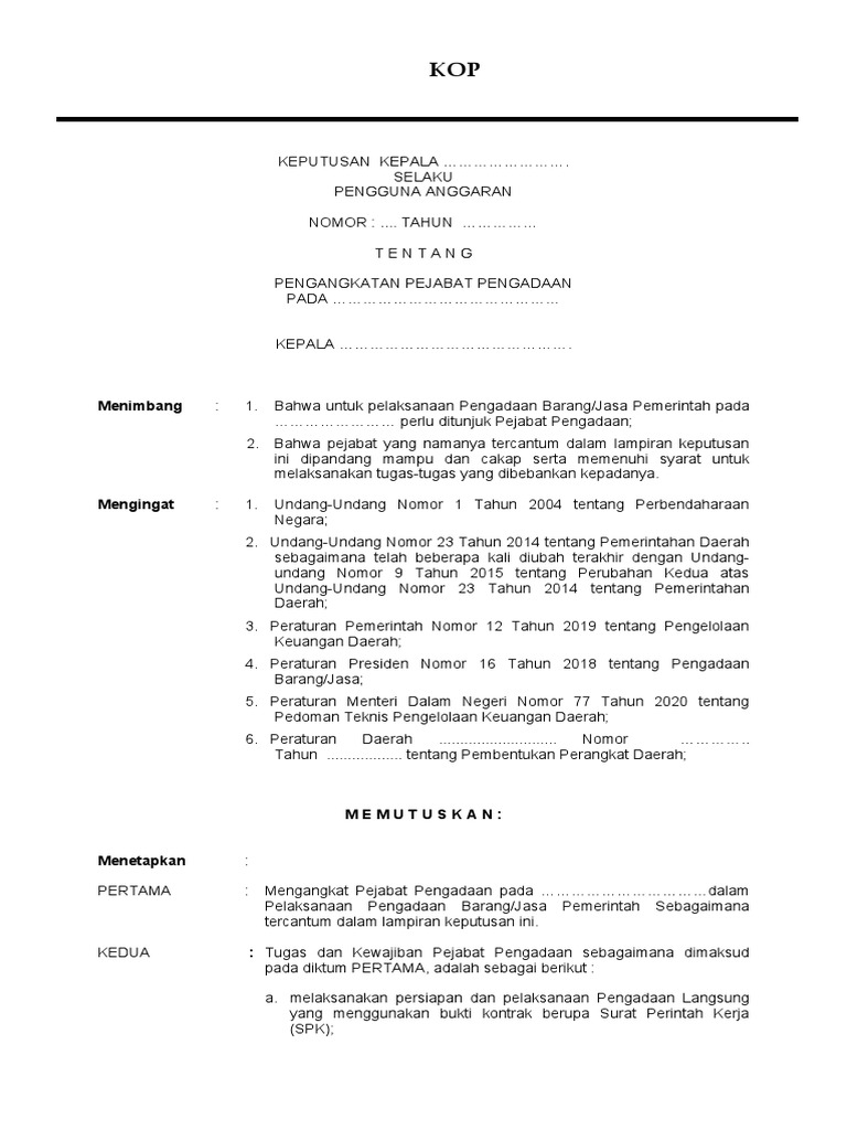 Contoh SK PP | PDF