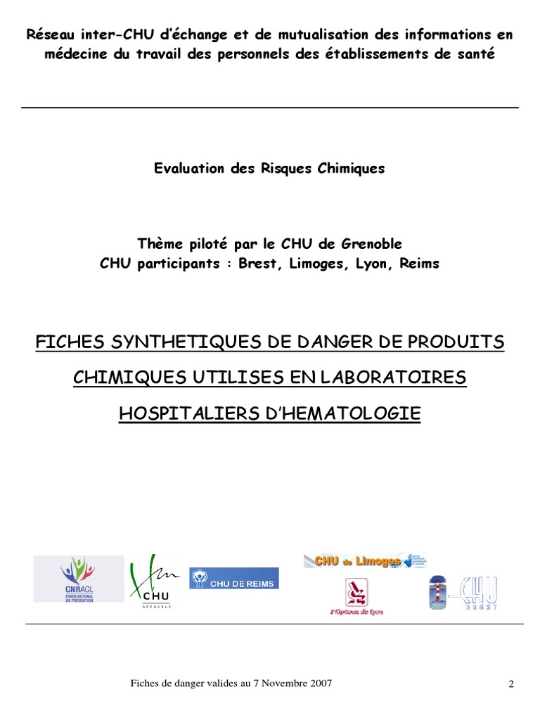 Fiche Du Danger | PDF | Toxicologie | Substances chimiques