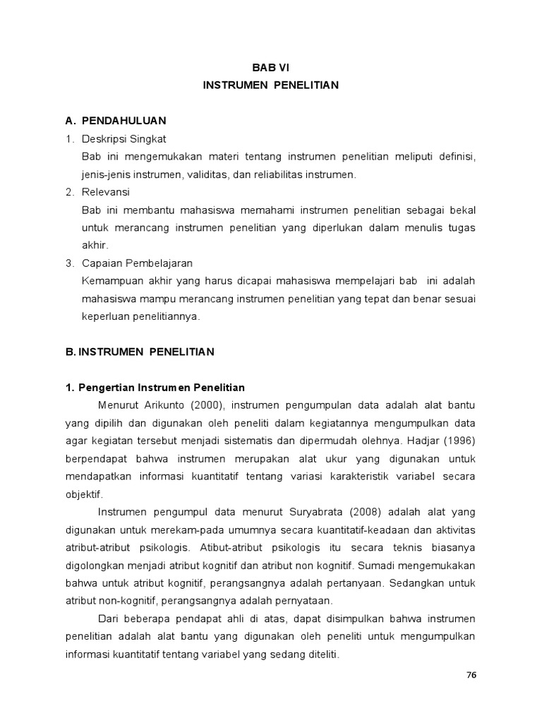 Instrumen Penelitian dan Rancangannya | PDF | Karier & Perkembangan ...