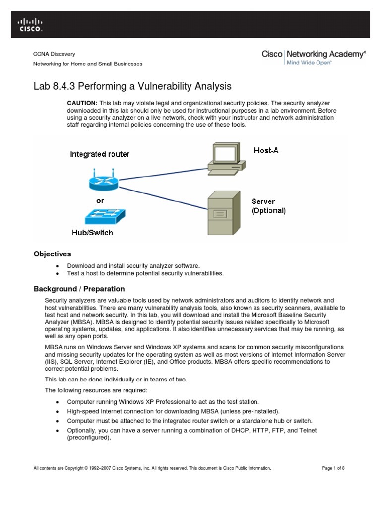 Lab 8.4.3 Performing A Vulnerability Analysis | PDF | Internet ...