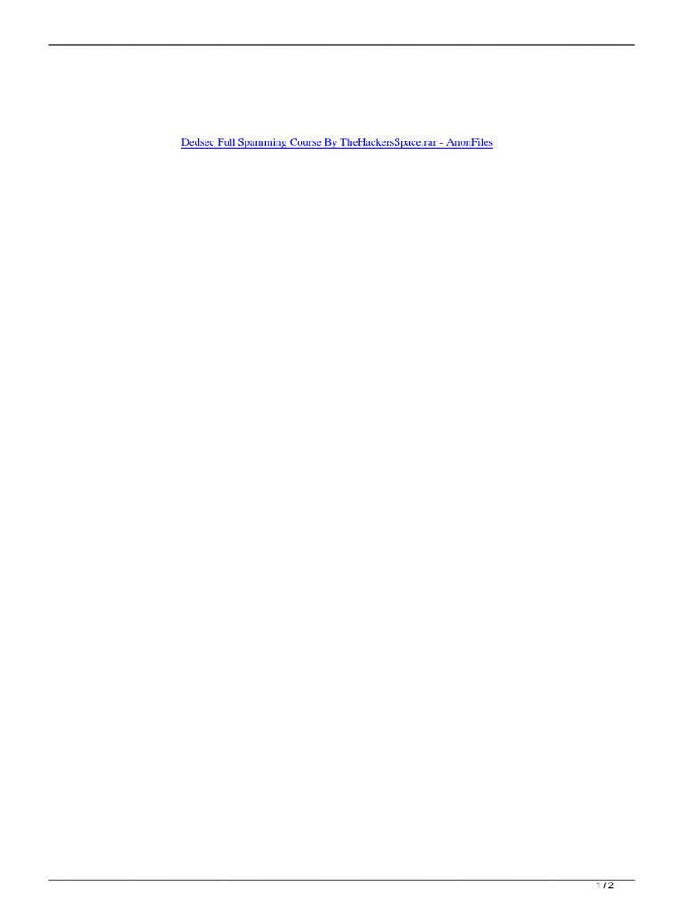 Dedsec Full Spamming Course by TheHackersSpacerar AnonFiles | PDF