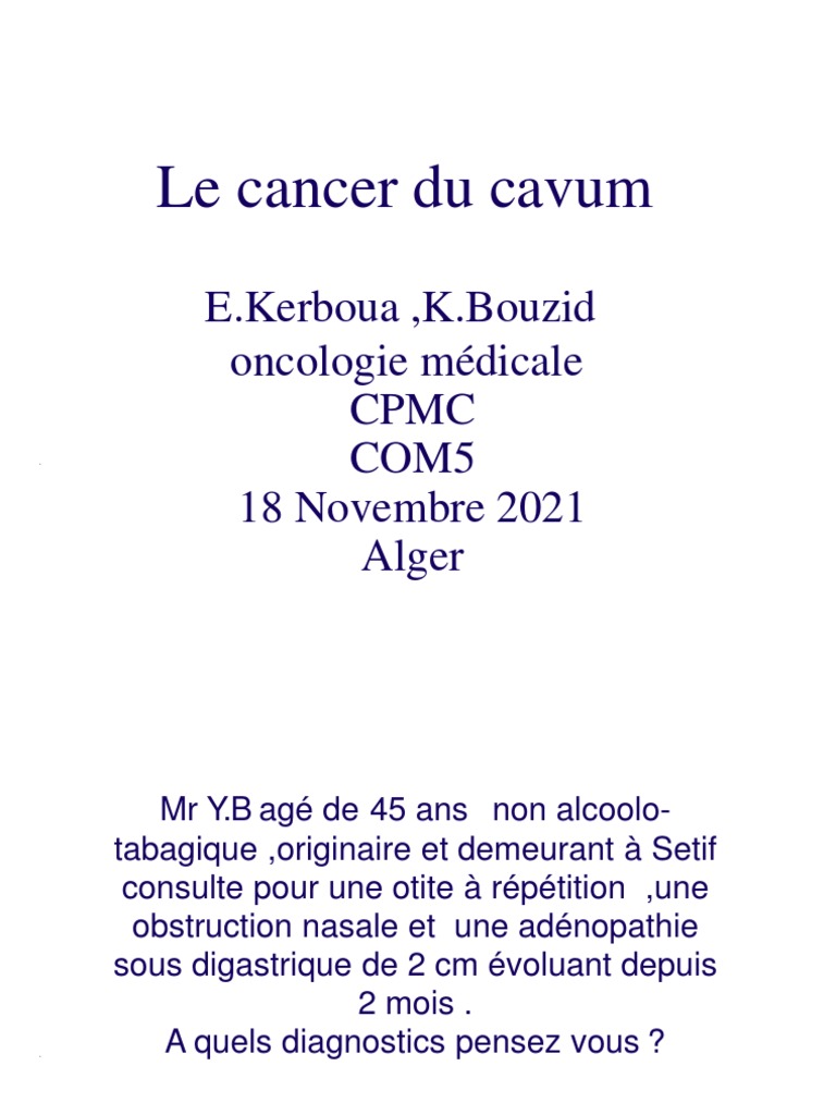 Cavum COM 2021 | PDF | Cancer | Maladies et troubles