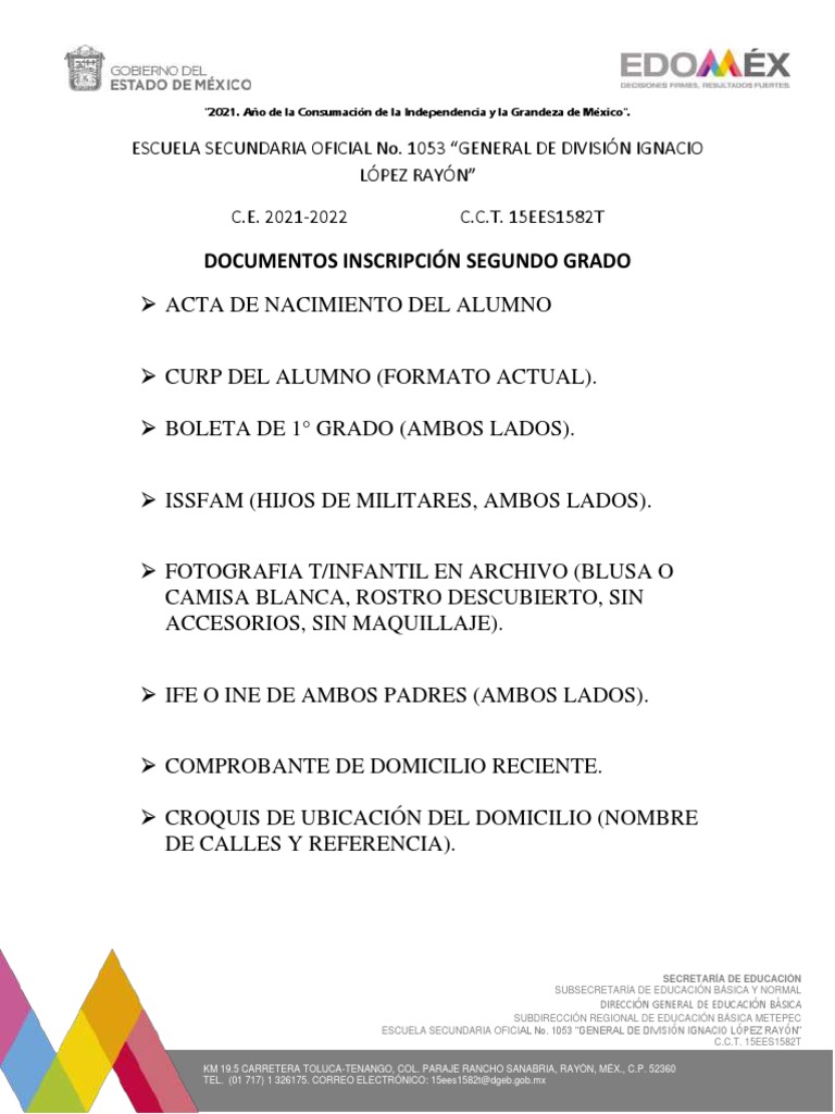 Documentos Inscripción Segundo | PDF