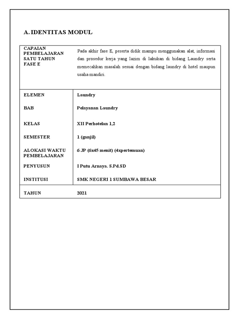 Modul Laundry | PDF | Karier & Perkembangan