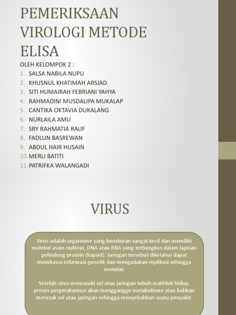 Pemeriksaan Virologi Metode Elisa | PDF