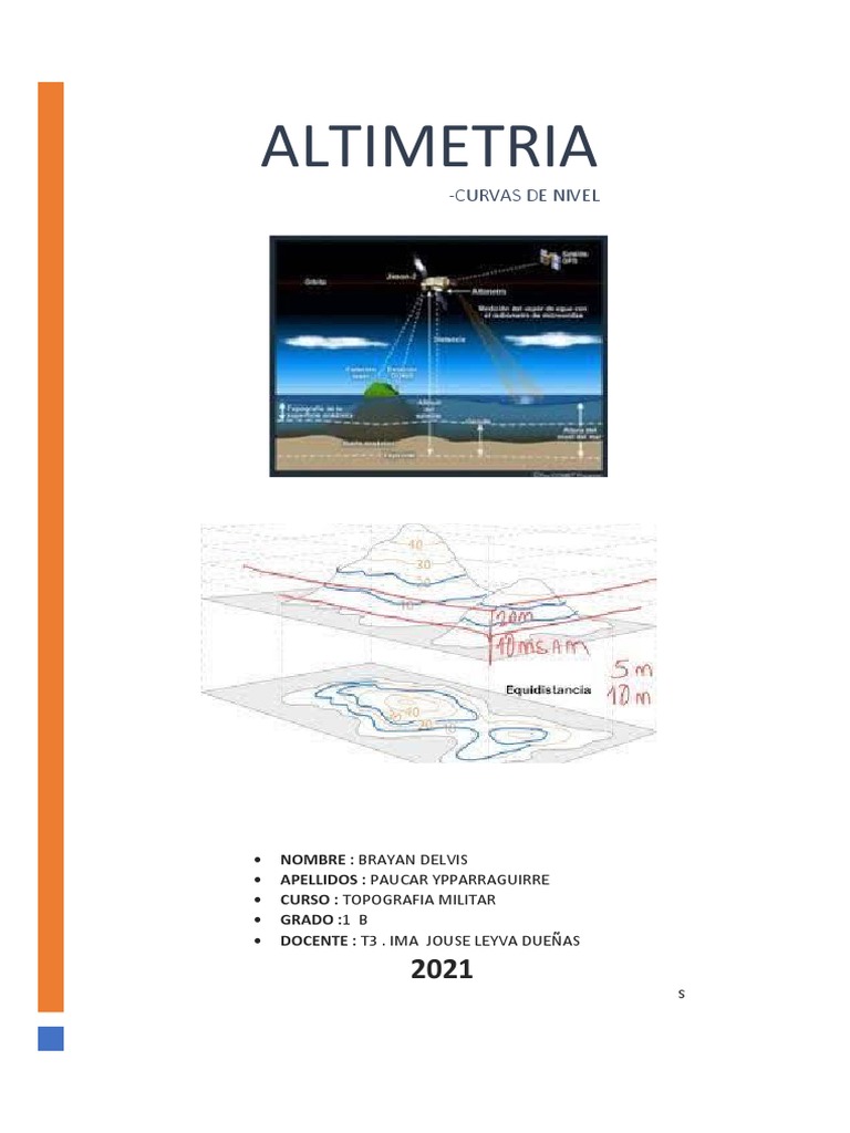 ALTIMETRÍA | PDF | Topografía | Curva