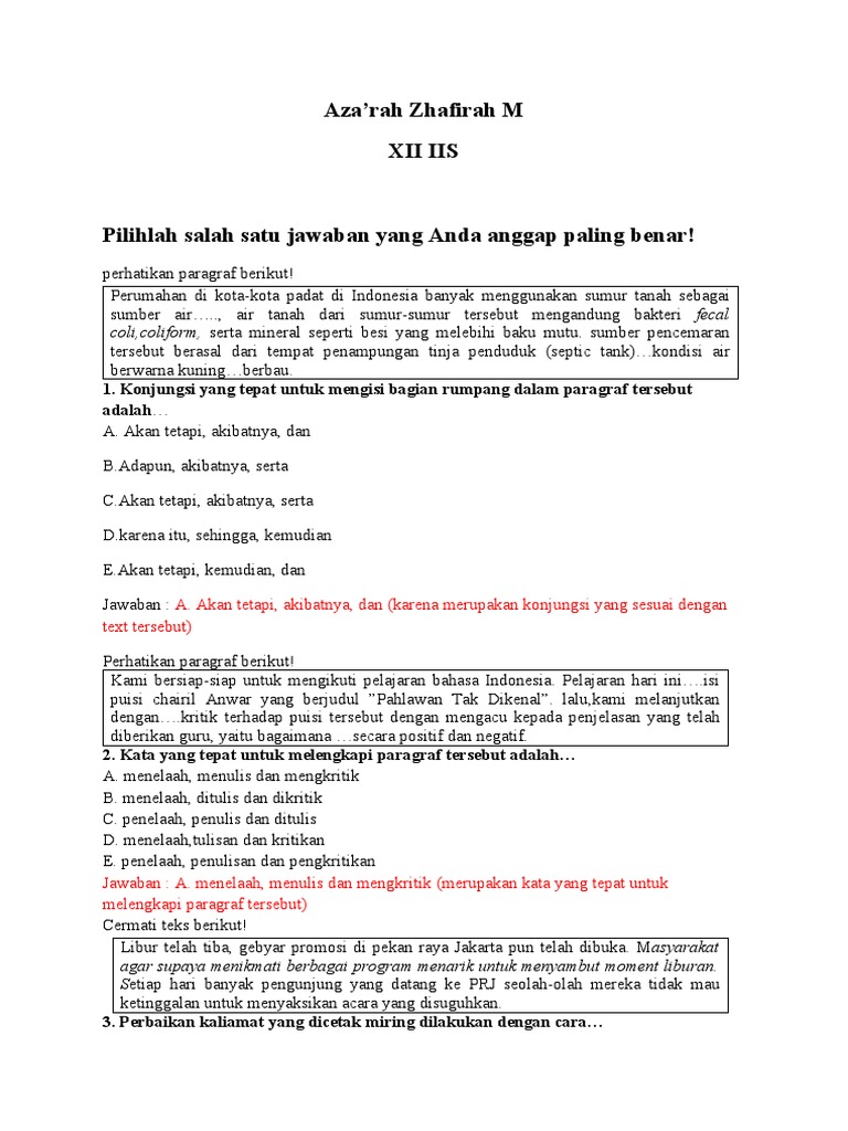 Tugas Soal Un Azarah | PDF