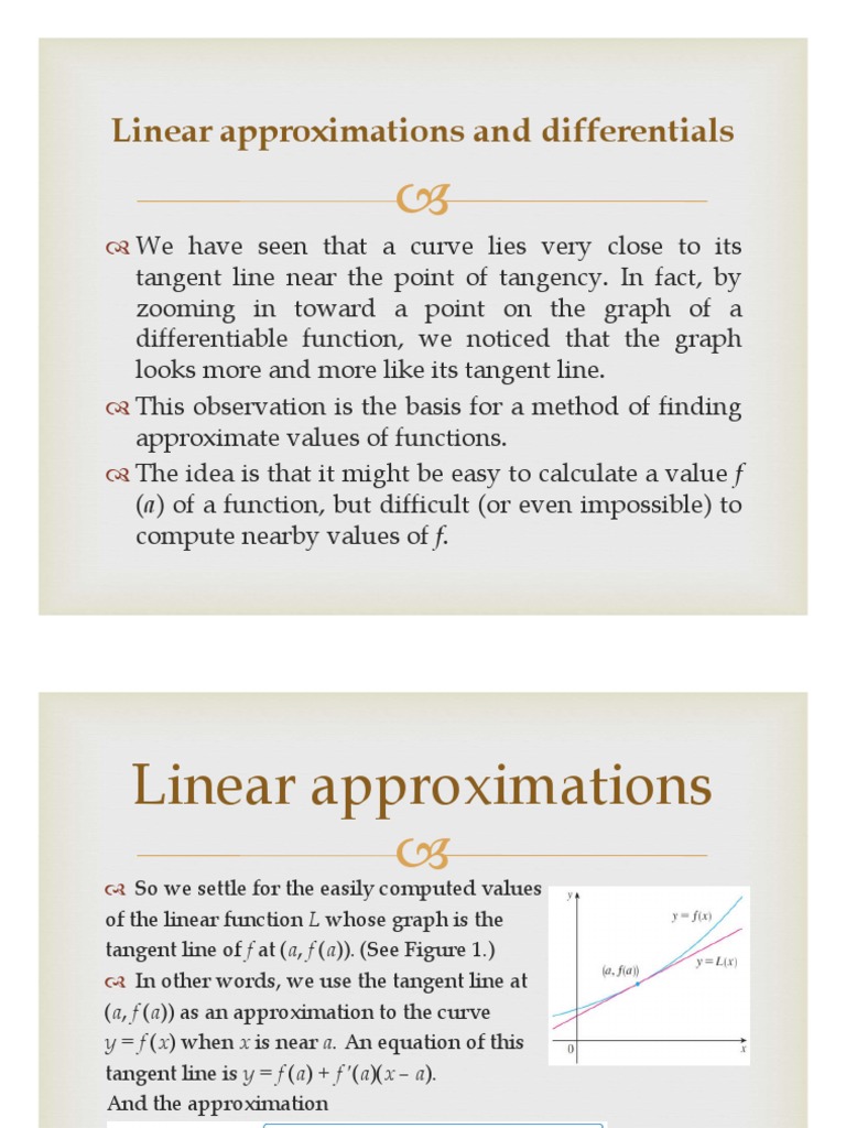 2.8. Linear Approximation and Differentials | PDF | Derivative | Tangent